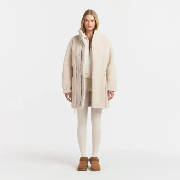 SKIMS Zip Up Jacket | Light Neutral | | Faux Shearling