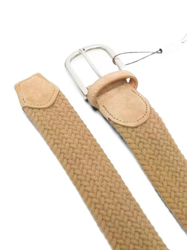 Canali Braided Suede-trim Belt