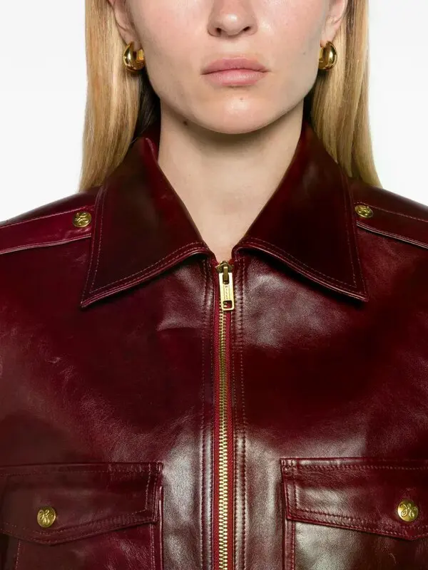WILLY CHAVARRIA Cropped Leather Jacket