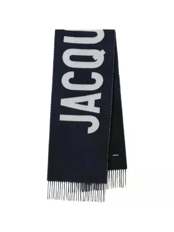 Jacquemus Logo-intarsia Fringed-detail Scarf