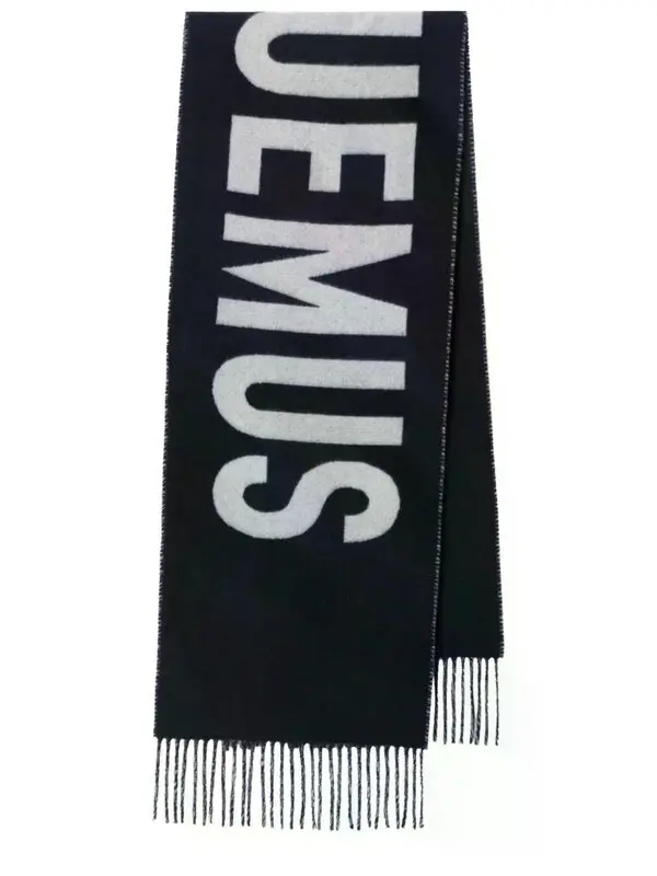 Jacquemus Logo-intarsia Fringed-detail Scarf