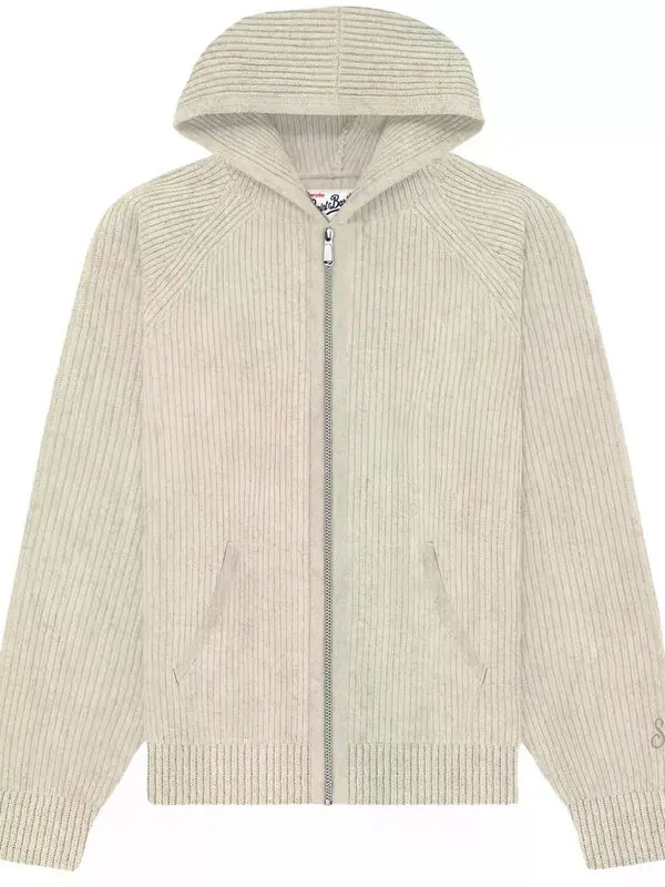 MC2 SAINT BARTH Ribbed-knit Zip-up Hoodie