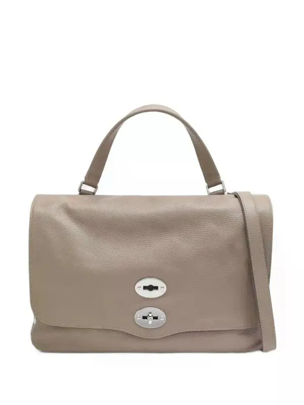 ZANELLATO Medium Postina Hammered Leather Tote Bag - Grey