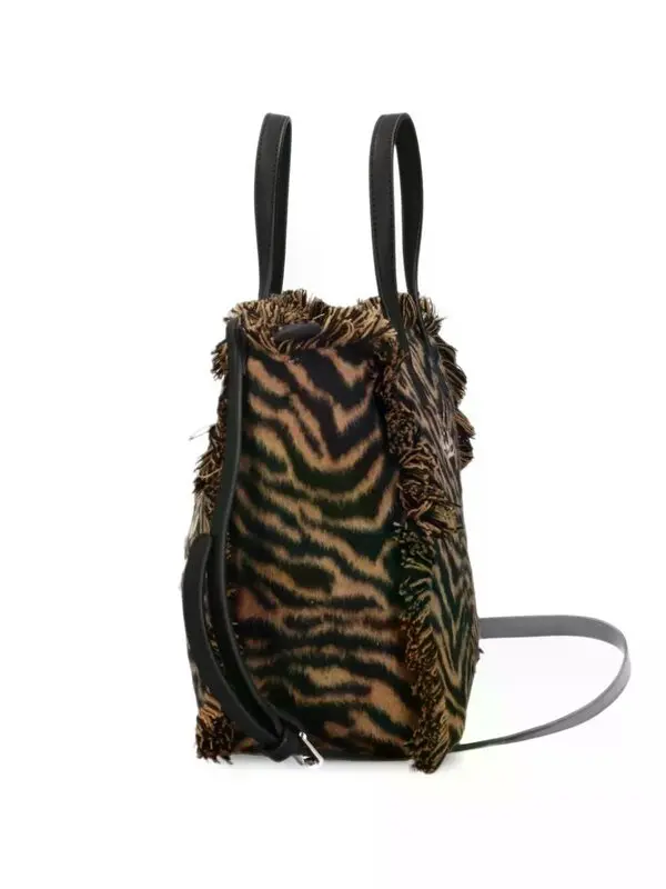 MC2 SAINT BARTH Tiger-print Fringed Tote Bag