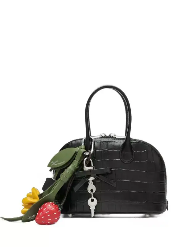 SELF-PORTRAIT Embossed Leather Mini Bag - Black