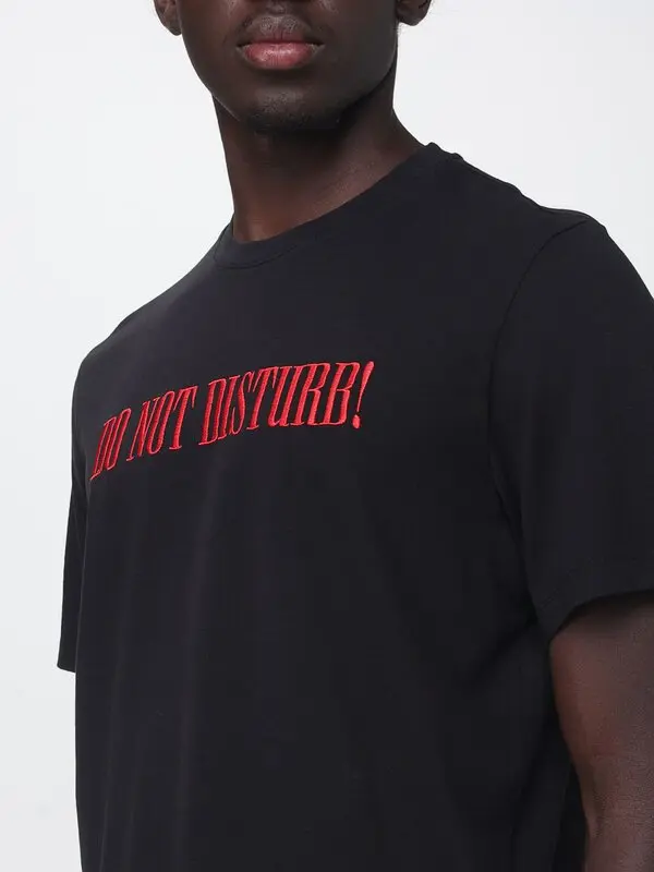 MSGM Slogan Print Cotton Crew Neck T-shirt