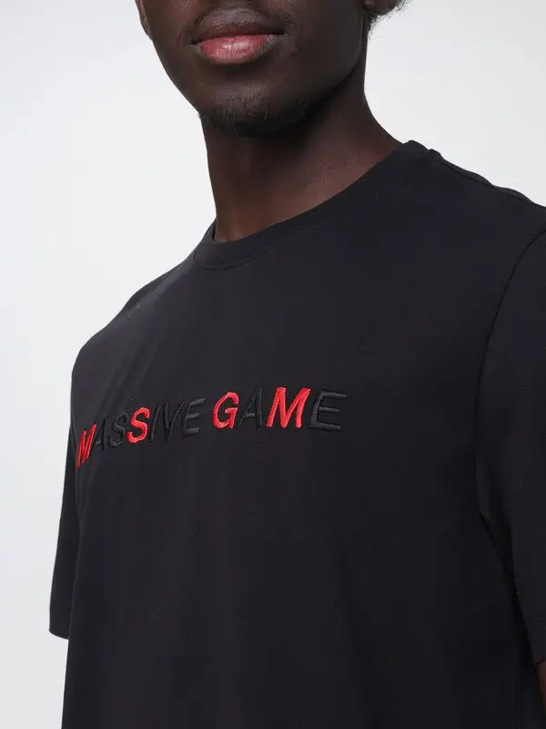 MSGM Embroidered Logo Cotton Crew Neck T-shirt