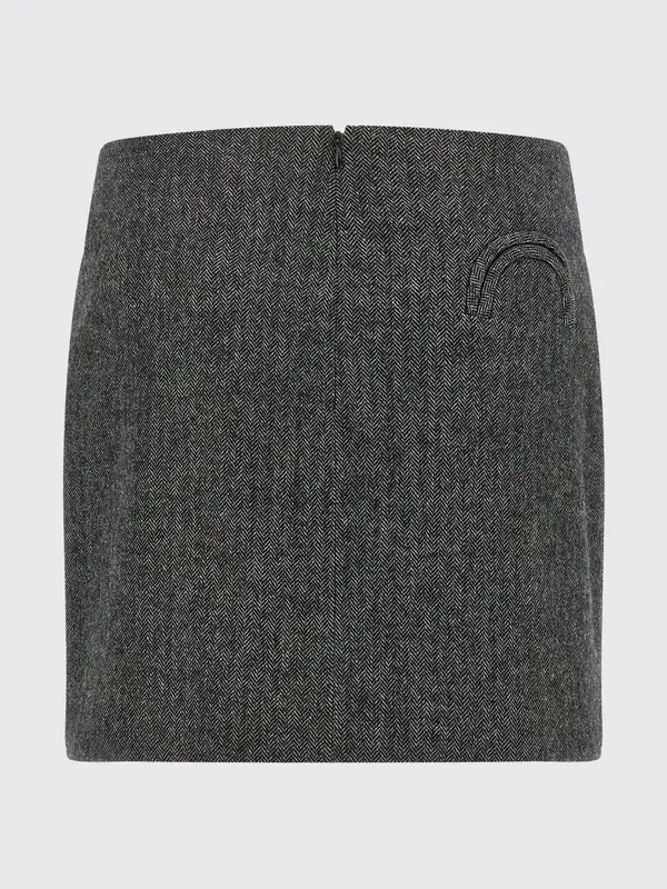 BLAZÉ MILANO High-waisted Wool Blend Pencil Mini Skirt