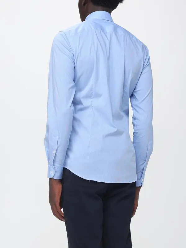 FAY Slim Fit Long-sleeved Cotton Shirt With Button-down Collar
