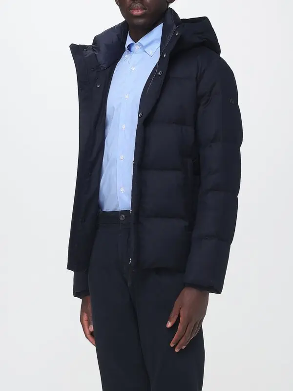DUNO Winsor Bolzano Short Quilted Hooded Puffer Jacket In Wool Blend