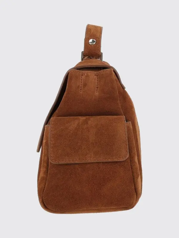 Orciani Sveva Suede Calfskin Handbag With Flap Closure