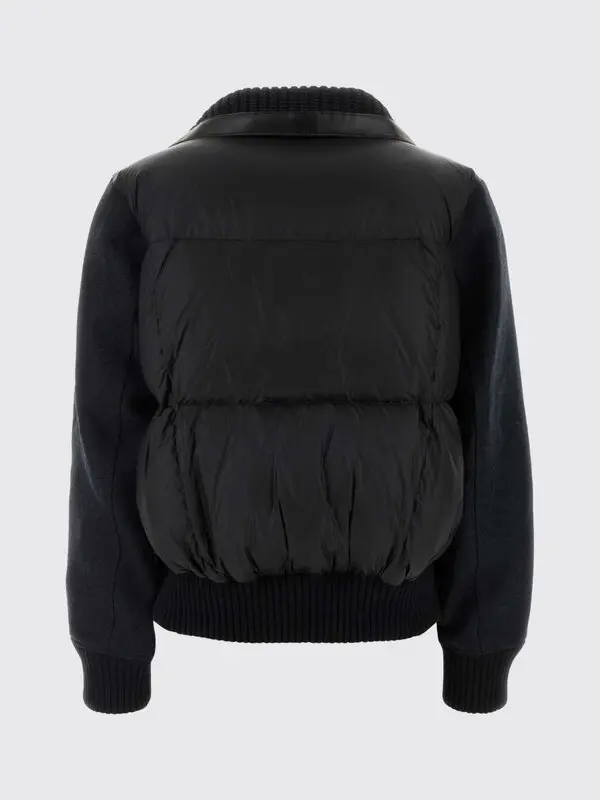 Sacai Wool And Nylon Utility Short Coat With Sailor Collar And Ribbed Trims