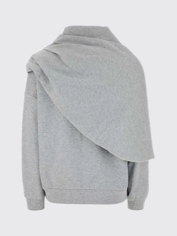 Magda Butrym High Neck Draped Cotton Sweatshirt With Relaxed Fit