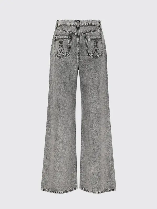 Patrizia Pepe Mid-rise Wide Leg Jeans In Cotton Denim