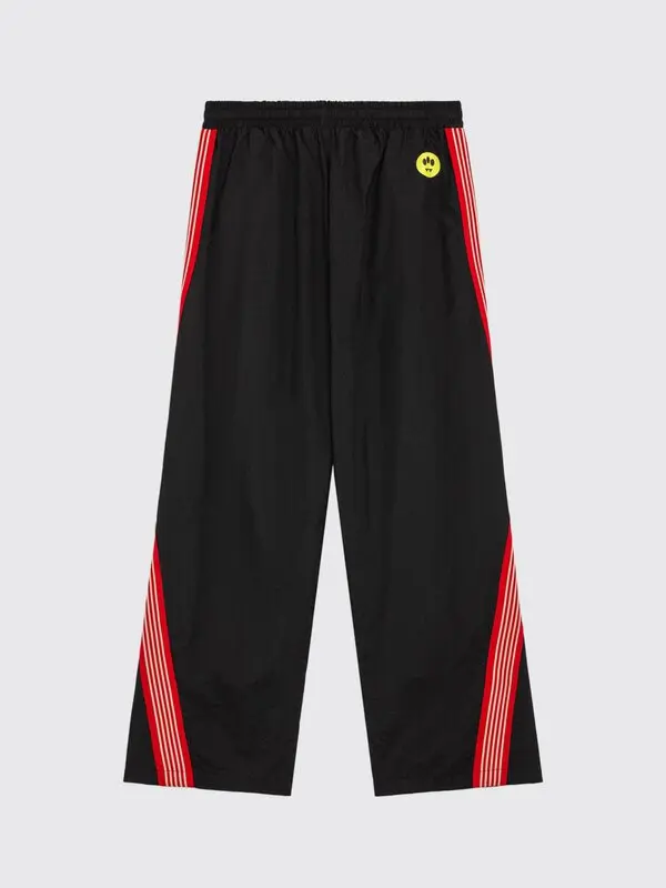 BARROW Striped Jersey Jogging Trousers With Logo And Elasticated Waist - Black