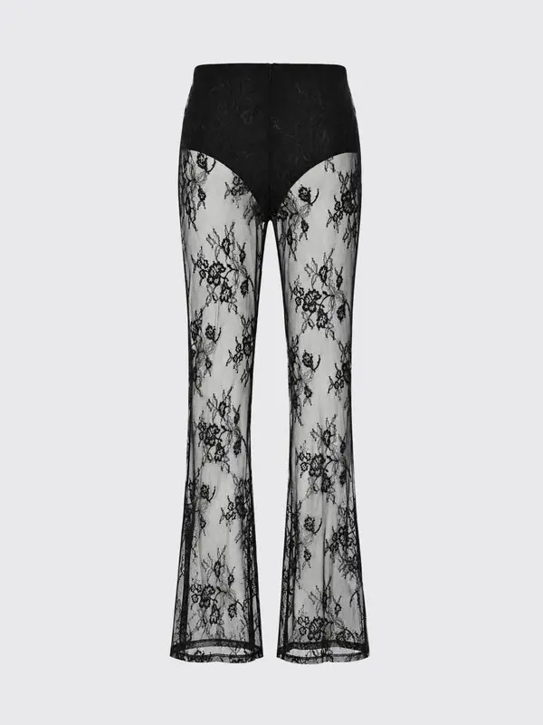 Patrizia Pepe Sheer Lace Flared Trousers With Elasticated Waist