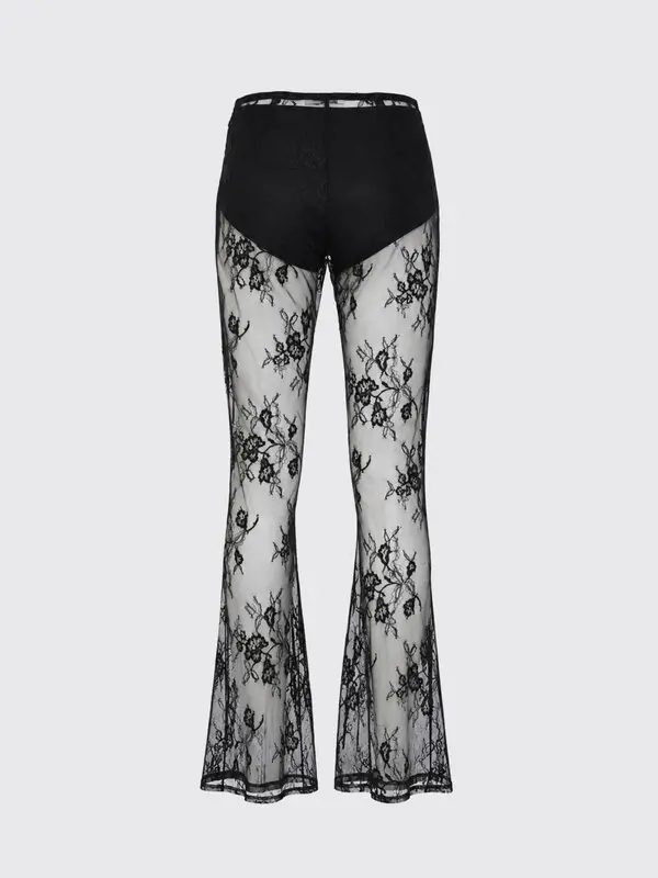 Patrizia Pepe Sheer Lace Flared Trousers With Elasticated Waist