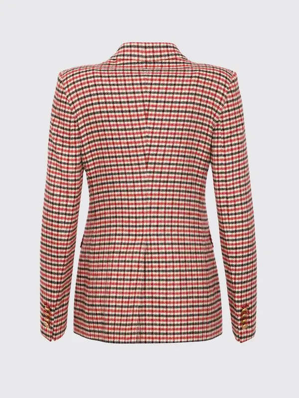 Tagliatore Double-breasted Wool-blend Blazer With Houndstooth Pattern