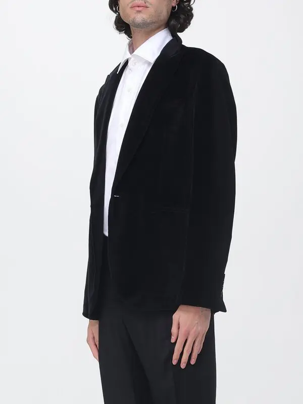 CIRCOLO 1901 Single-breasted Slim Fit Velvet Blazer With Peak Lapels - Black