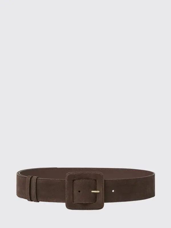Fabiana Filippi Adjustable Suede Leather Belt With Metal Buckle - Ebony