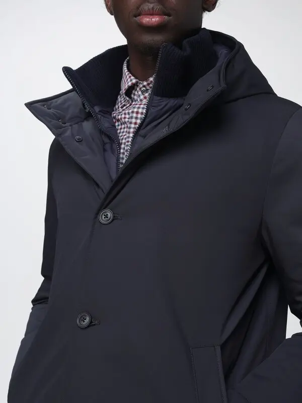 FAY Knee-length Technical Fabric Parka With Down-padded Hood