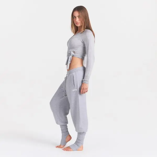 SKIMS Leg Warmer Sweatpant With Embossed Logo | Grey | | Cotton Fleece