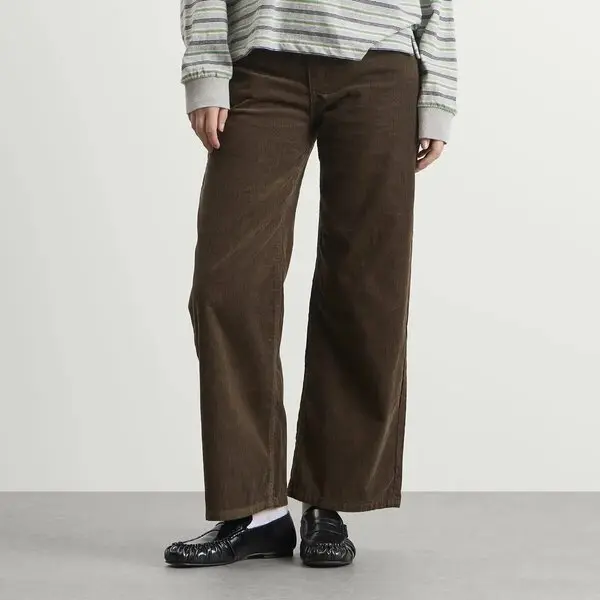 DUNST 90s Wide Corduroy Pants - Brown