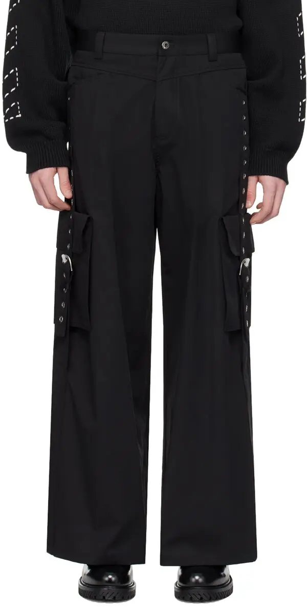 Off-White Buckled Wide Leg Cargo Trousers