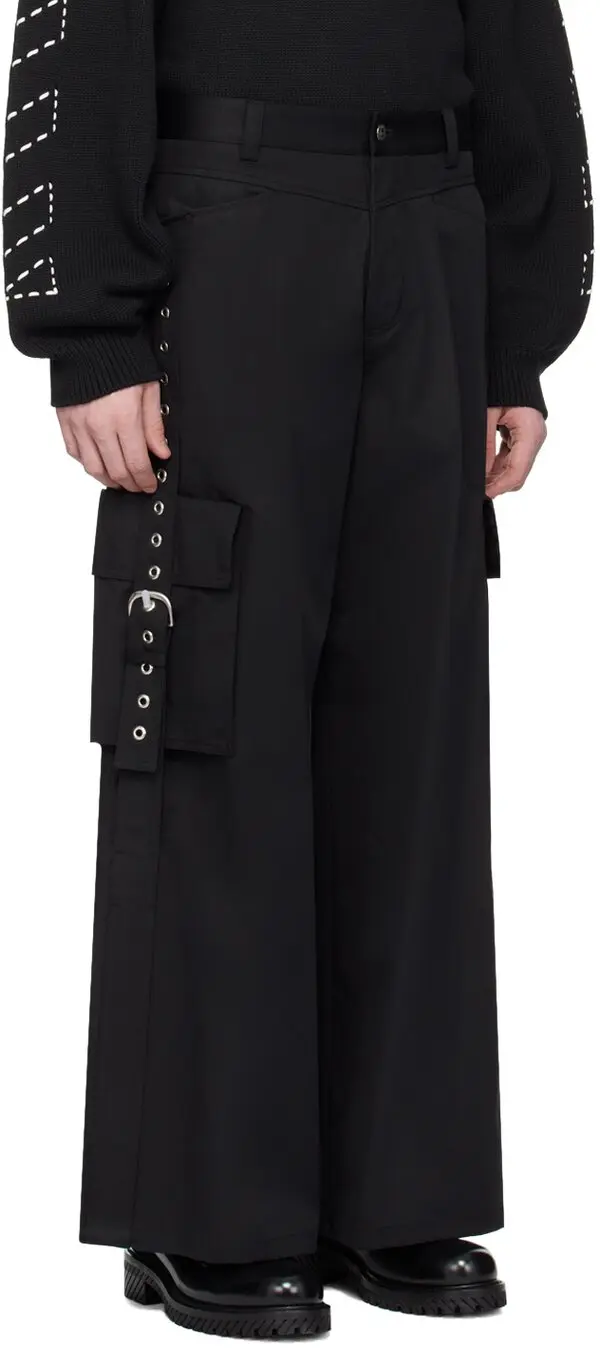 Off-White Buckled Wide Leg Cargo Trousers