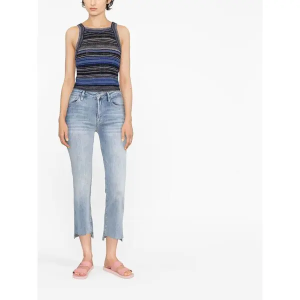 FRAME Washed Cropped Jeans