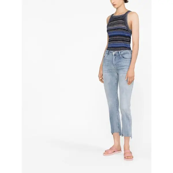 FRAME Washed Cropped Jeans