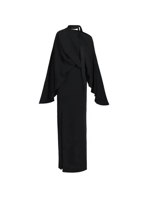 TALLER MARMO Brooks Draped Asymmetric-neck Maxi Dress - Black