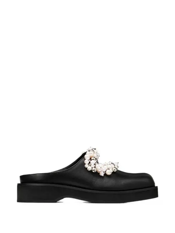 JIMMY CHOO Ingrid Faux-pearl Embellished Mules - Black