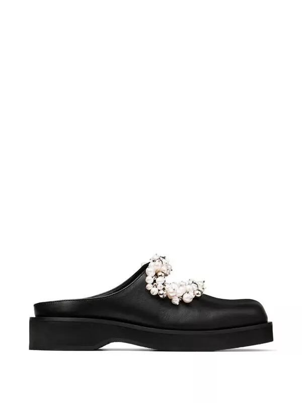 JIMMY CHOO Ingrid Faux-pearl Embellished Mules - Black
