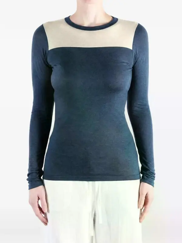 Auralee Colour-block Long-sleeved T-shirt