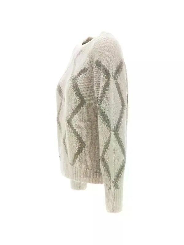 Hemisphere Argyle Cable-knit Sweater