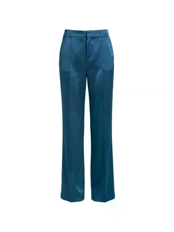 Cinq À Sept Jyn Satin-finish Wide-leg Trousers - Blue