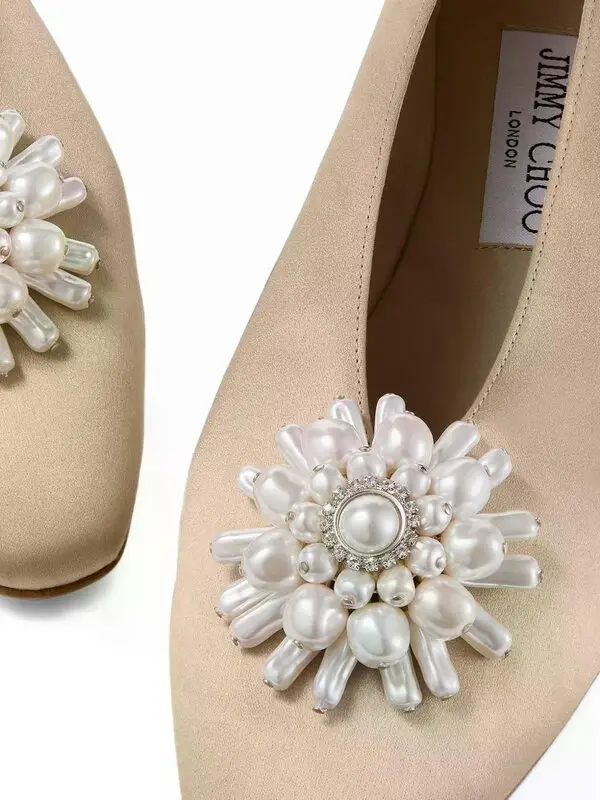 JIMMY CHOO Ines Pearl-embellished Ballet Flats