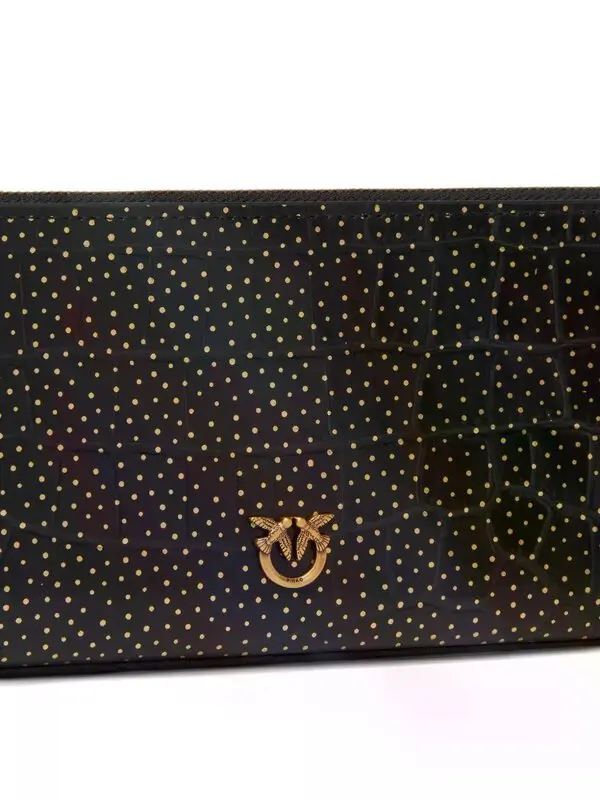 Pinko Crocodile-effect Studded Clutch Bag