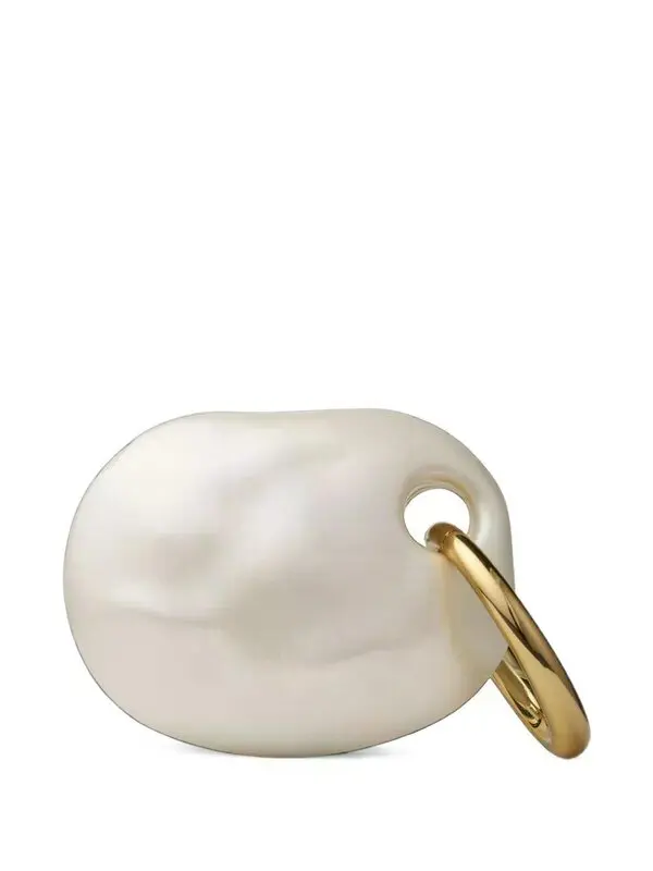JIMMY CHOO Oyster Natural Acrylic Glass Minaudière With Bracelet Handle Bag