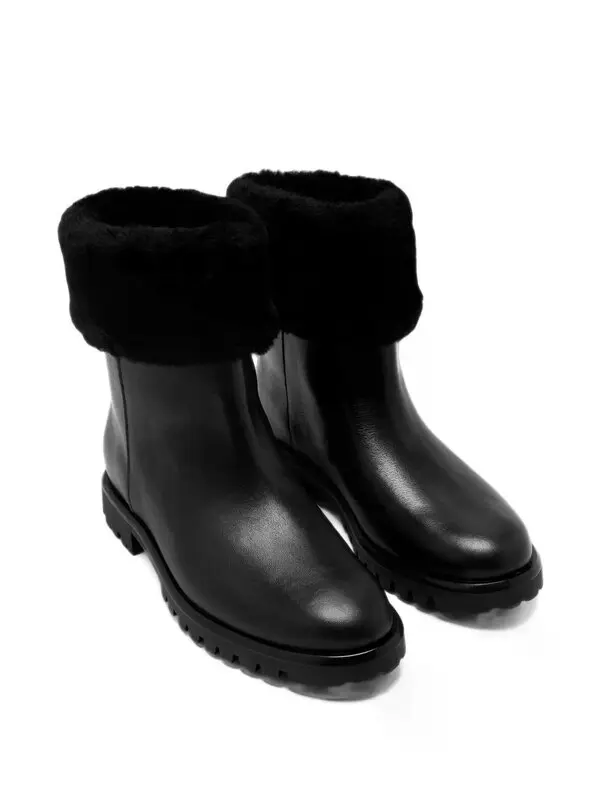 Vince Cameron Shearling-trim Leather Ankle Boots