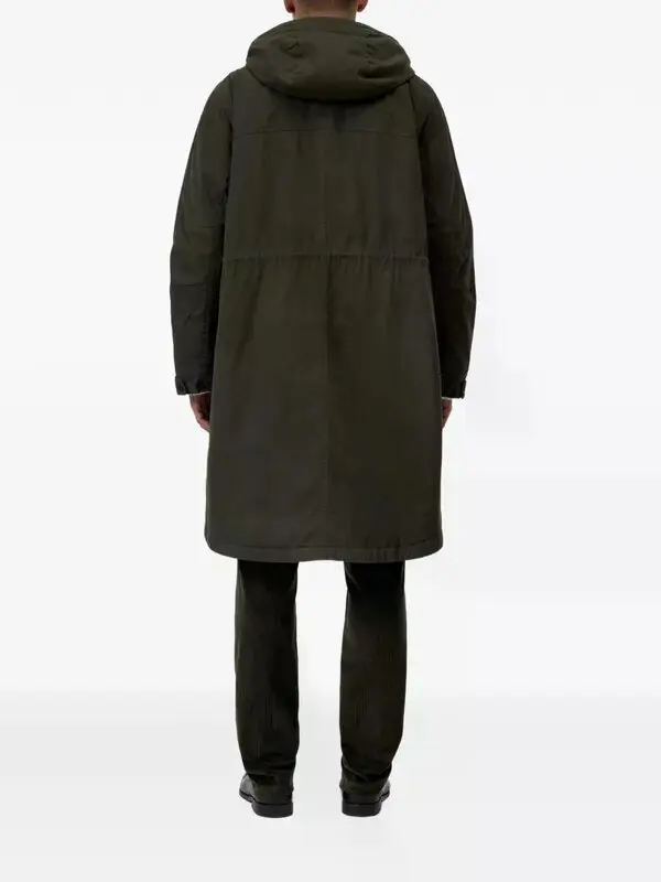 Closed Hooded Drawstring-waist Coat