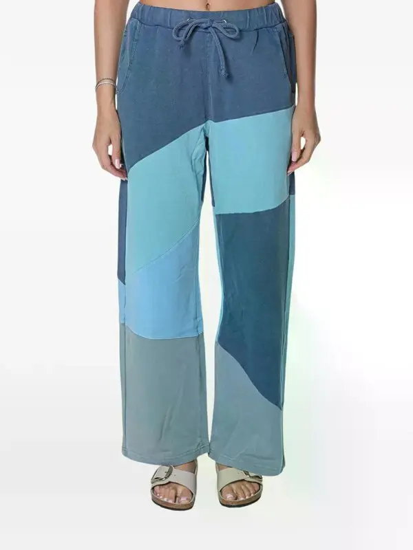 ONETEASPOON Patchwork Wide-leg Track Pants - Blue
