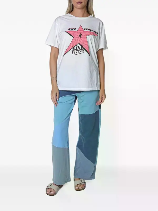 ONETEASPOON Patchwork Wide-leg Track Pants