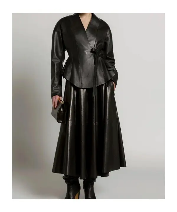 Alberta Ferretti Long-sleeve Leather Jacket