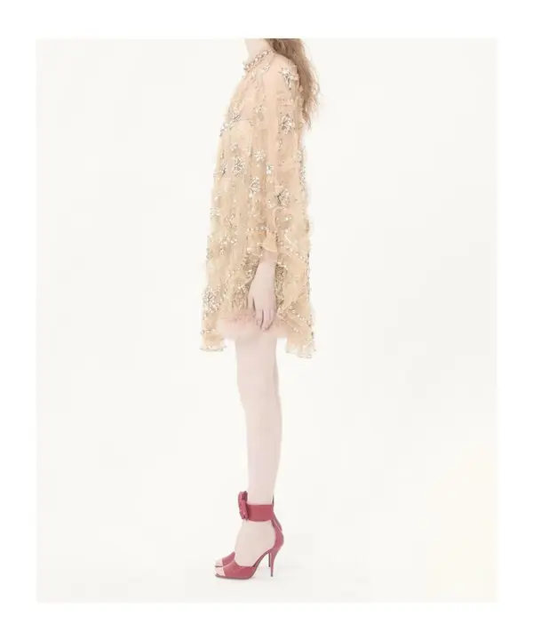 Valentino Garavani Embroidered Tulle Illusion Cape