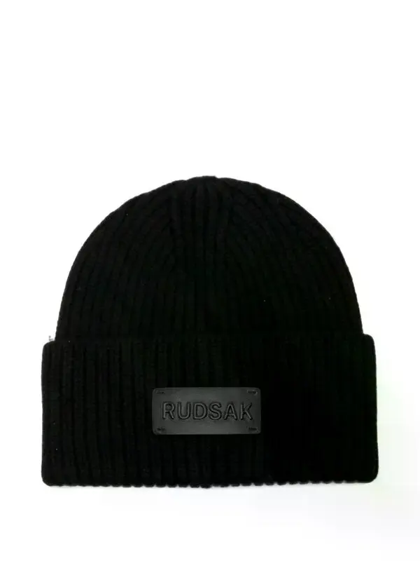 Rudsak Logo-patch Beanie Hat - Black