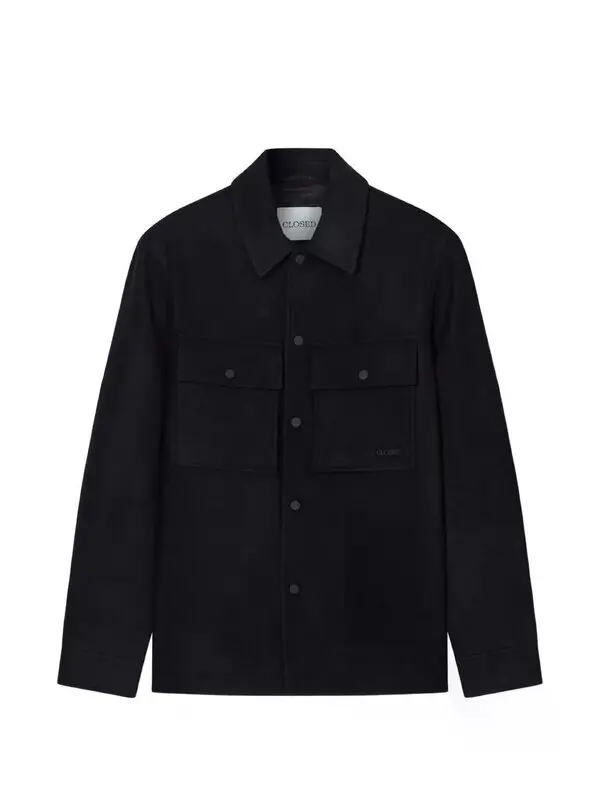 Closed Flap-pocket Wool Shirt Jacket