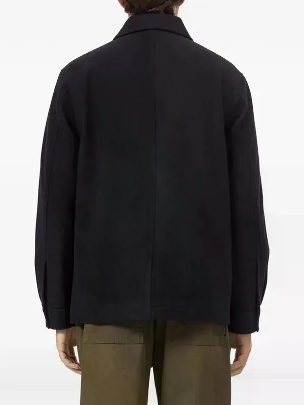 Closed Flap-pocket Wool Shirt Jacket