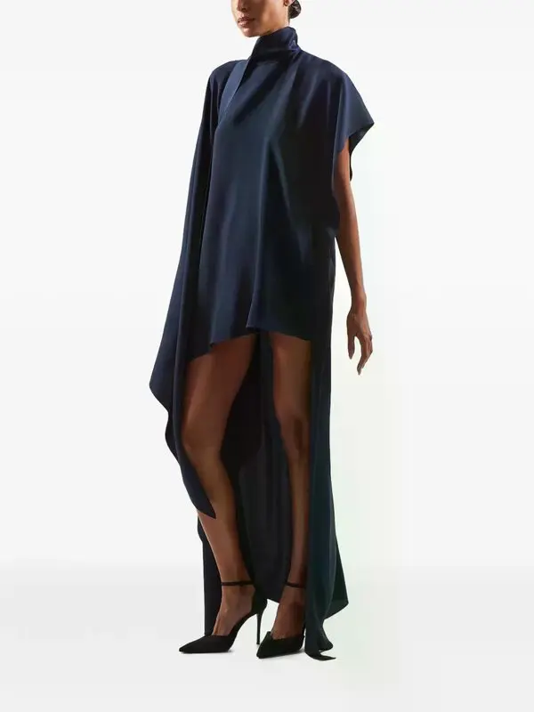 TALLER MARMO California Fringed Asymmetric Mini Dress - Blue